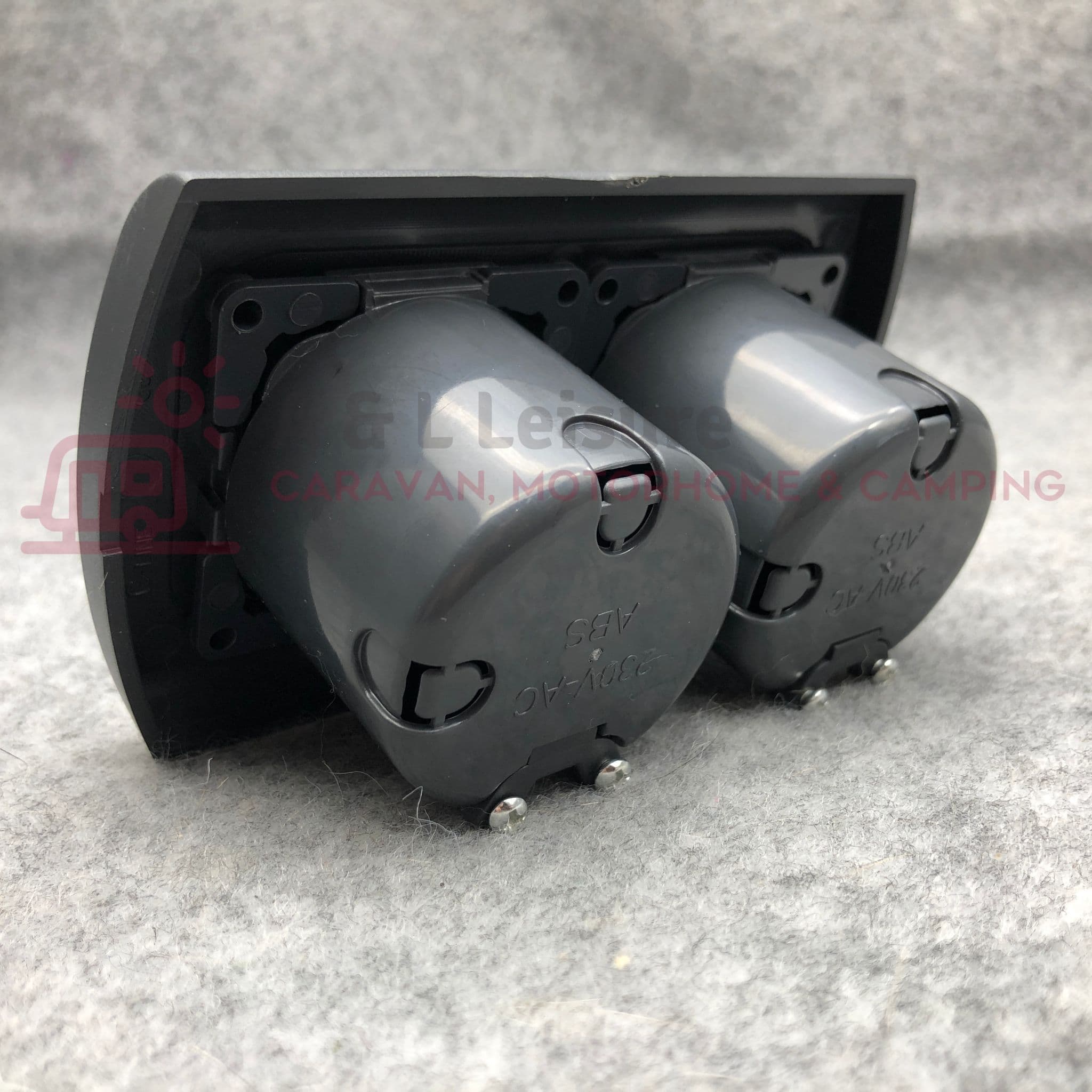 CBE C-Line Double 13a - 240v 2-Way Socket Faceplate & back box Dark ...